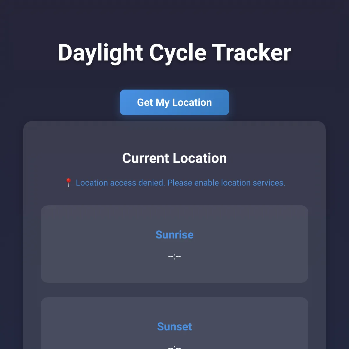Real-time Daylight Cycle Tracker