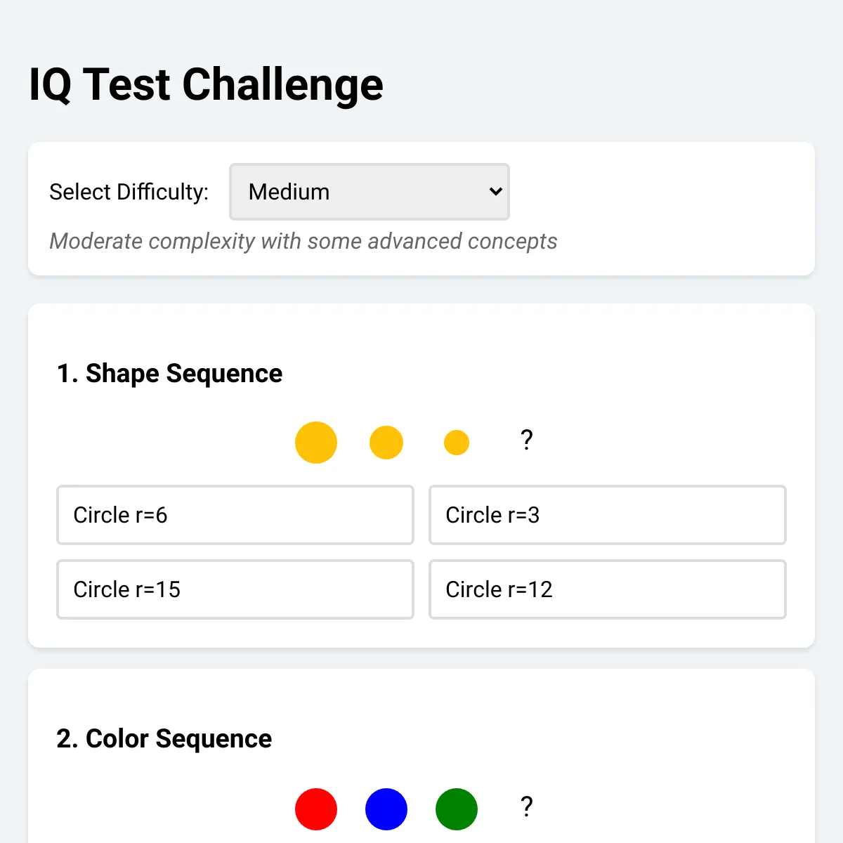 IQ Test Challenge