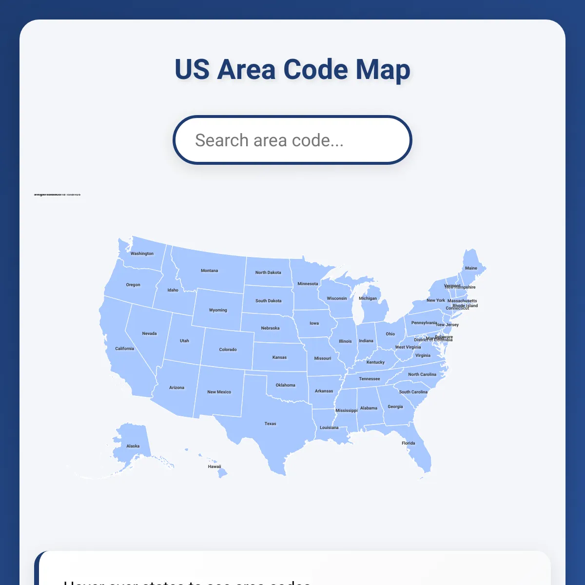 US Area Code Map