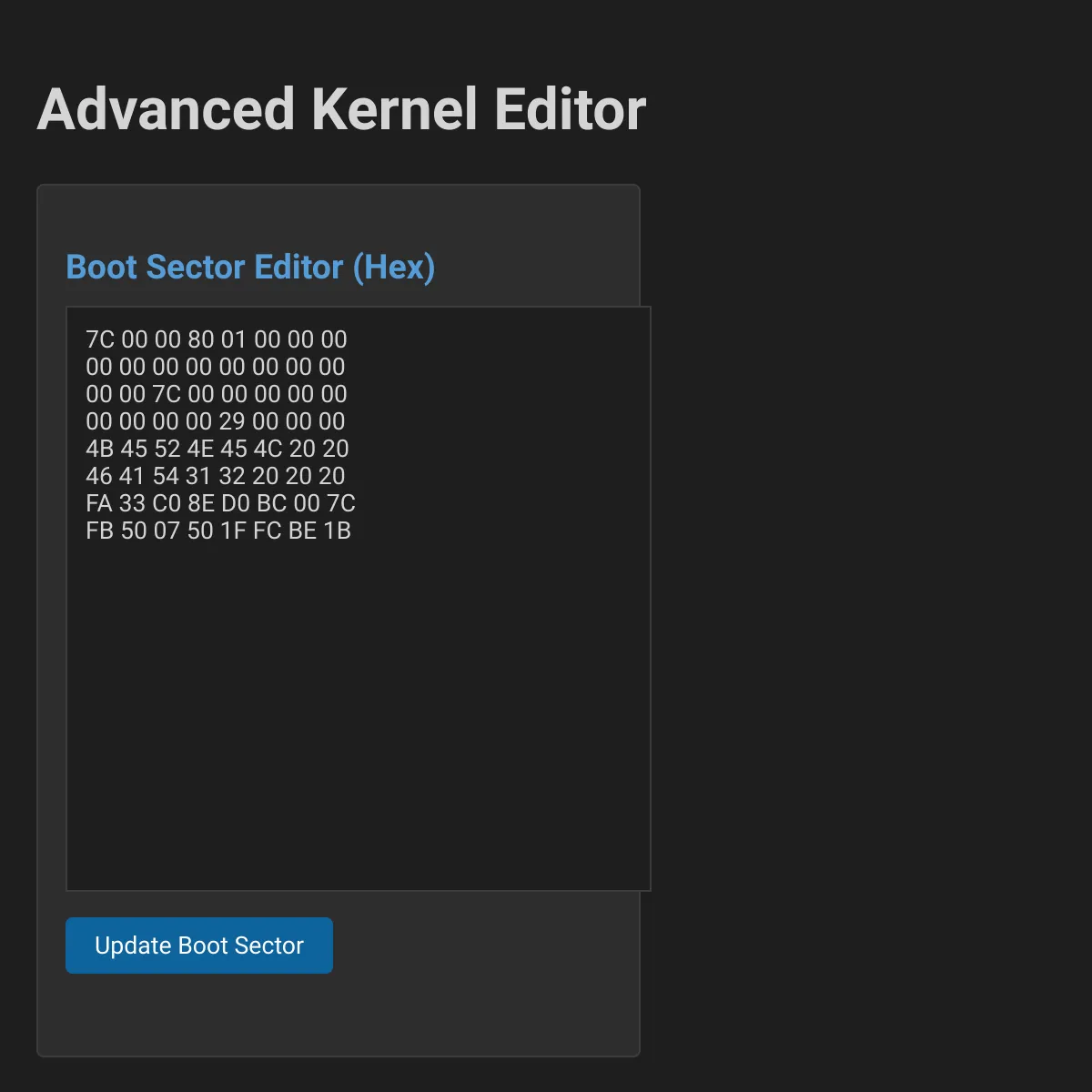 Kernel & Boot Sector Editor
