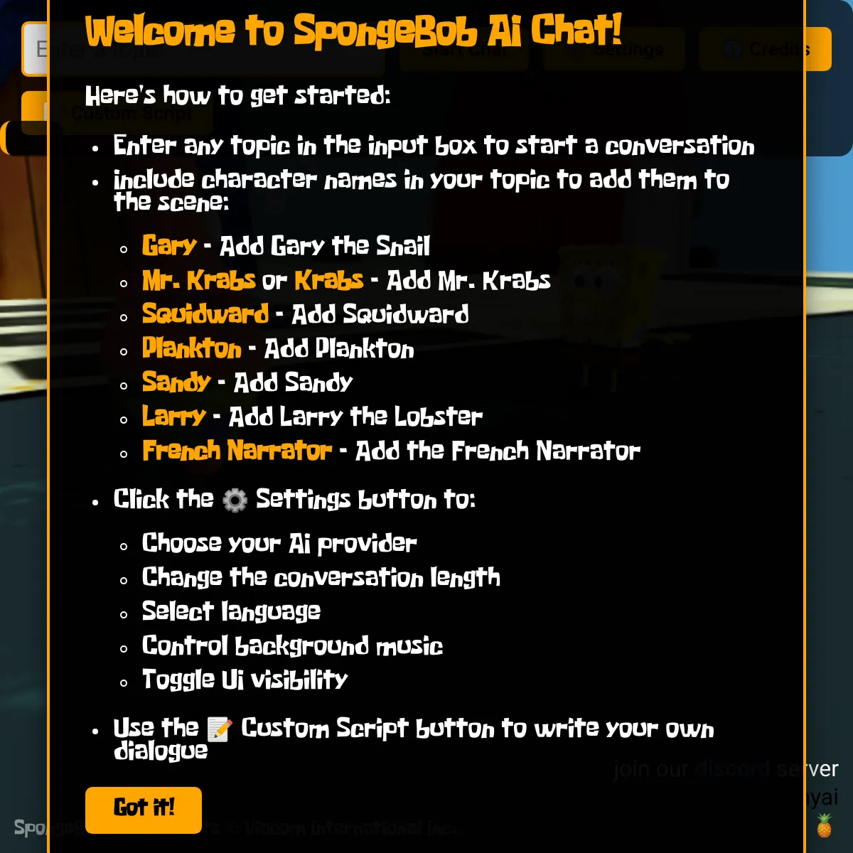 SpongeBob AI Chat