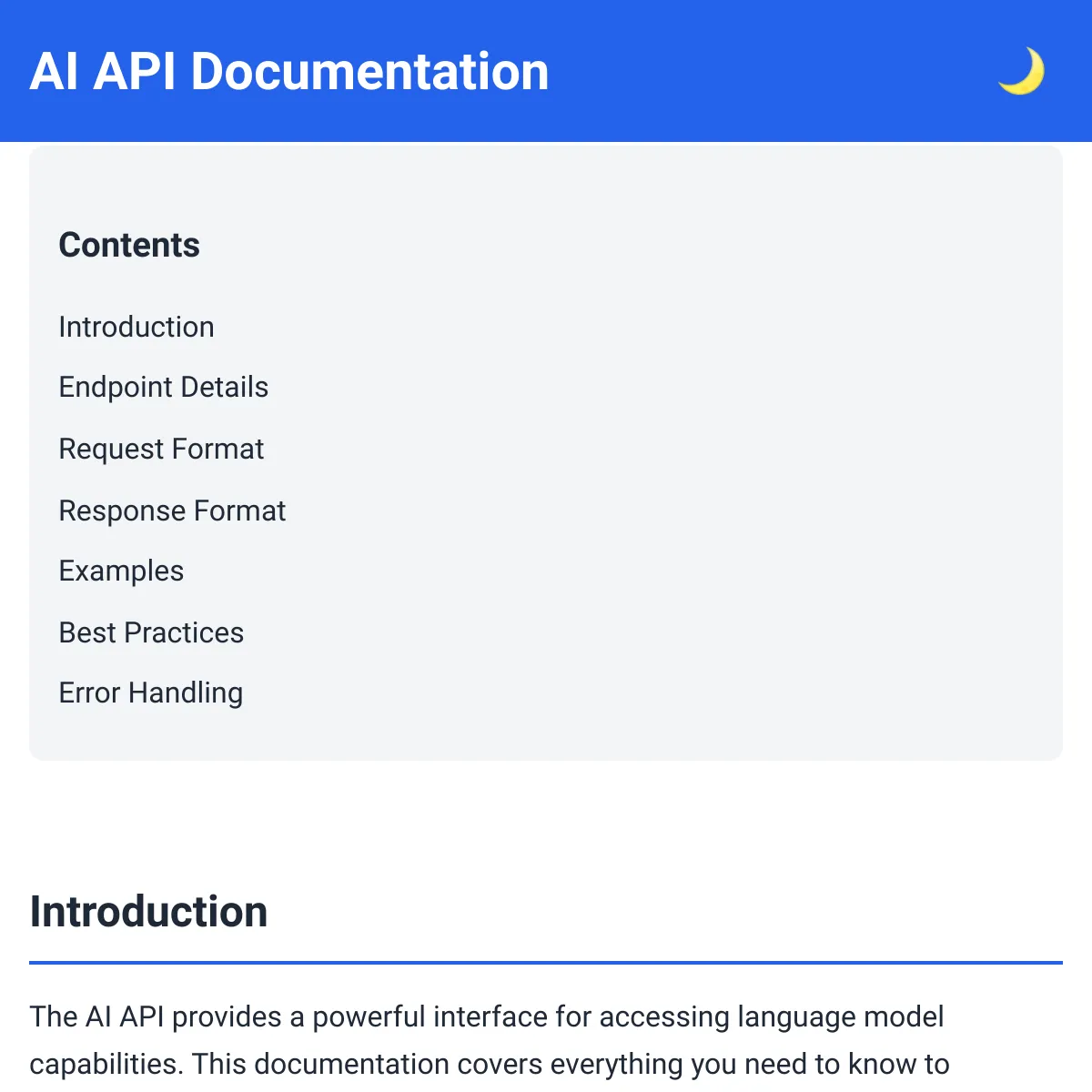 AI API Documentation