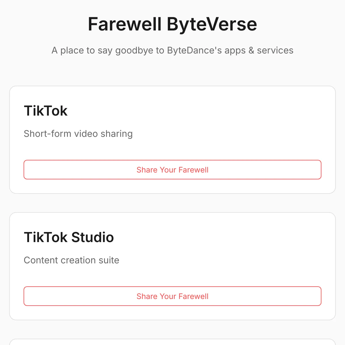 Farewell ByteVerse