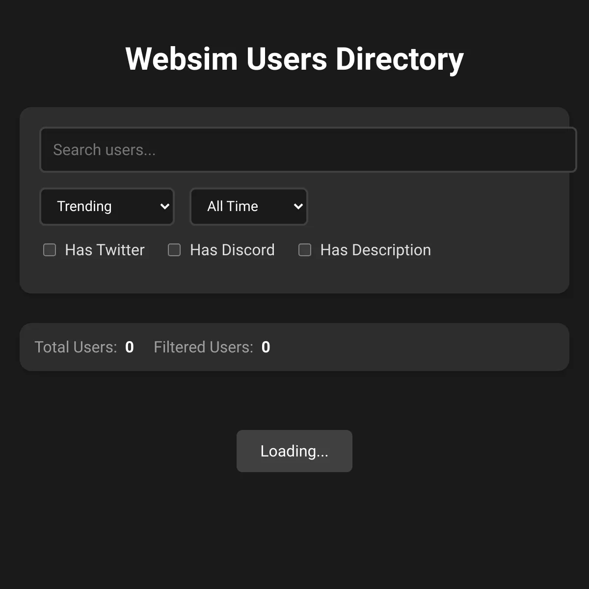 Websim Users Directory