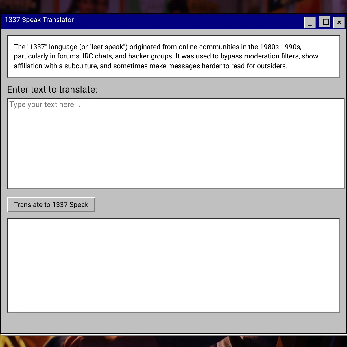 1337 Speak Translator "leet speak"