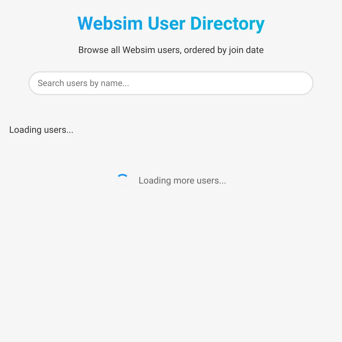 Websim User Directory