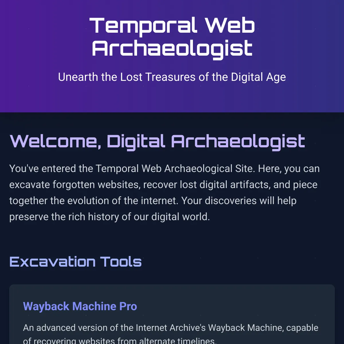 Wayback Machine Pro - Temporal Web Nexus