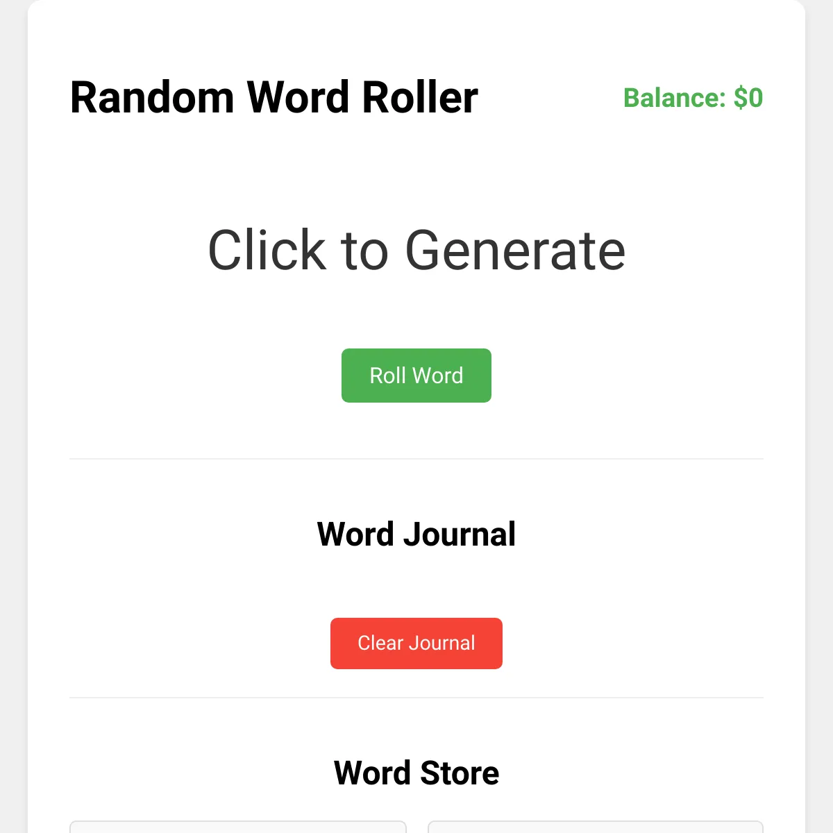 Random Word Roller