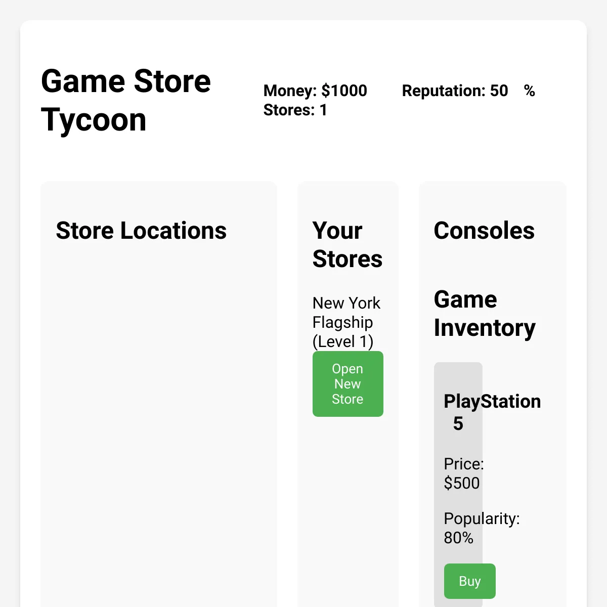 Game Store Tycoon