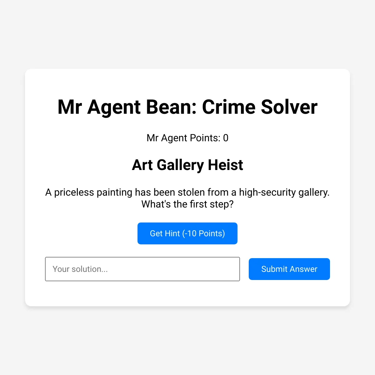 Mr Agent Bean - Crime Solving Adventure