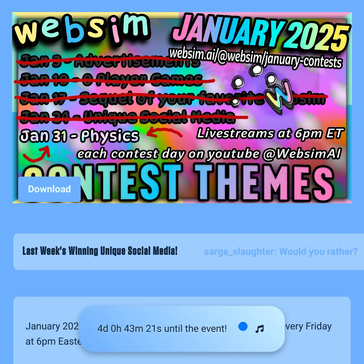 January Contests! Physics this week