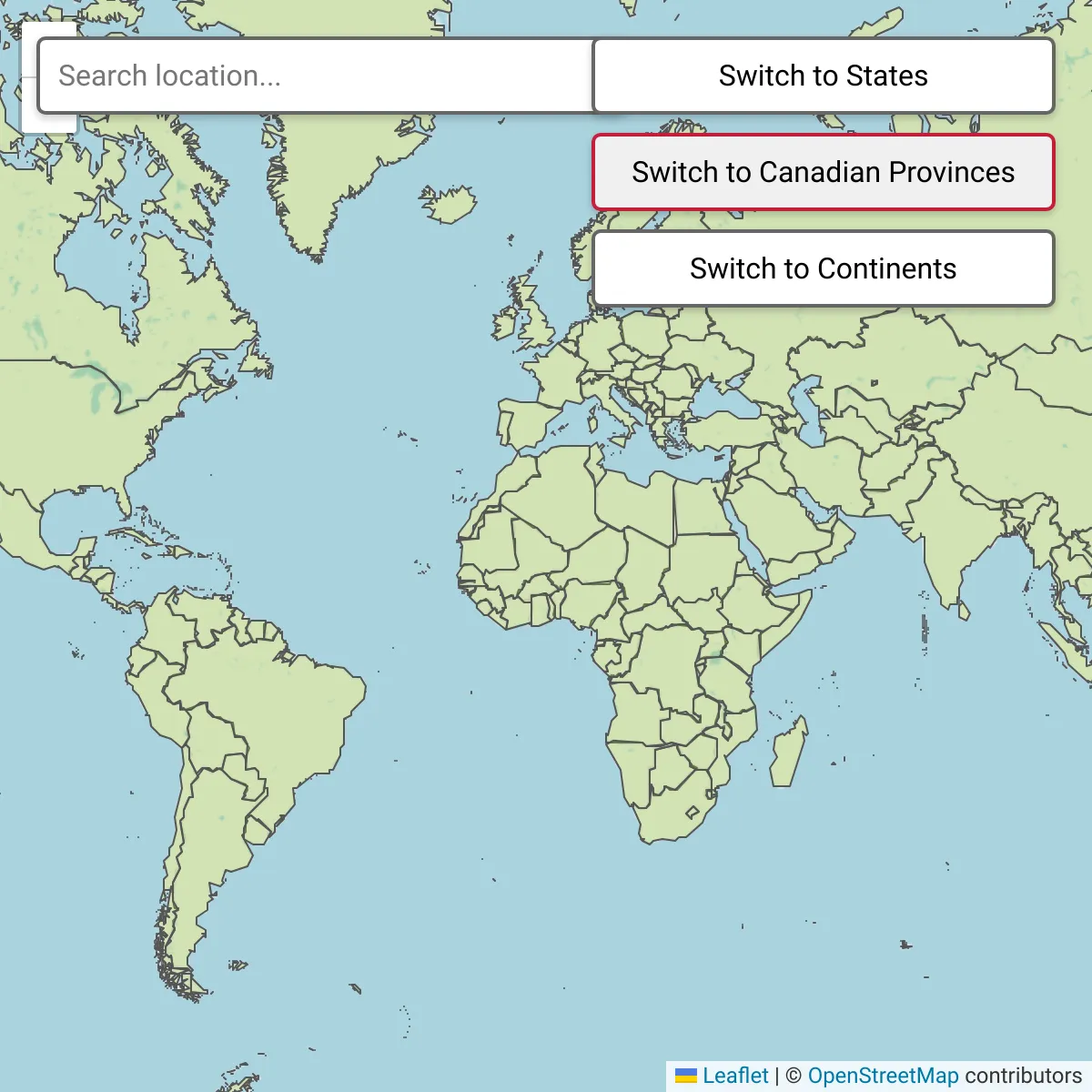 Countries Map with Flags