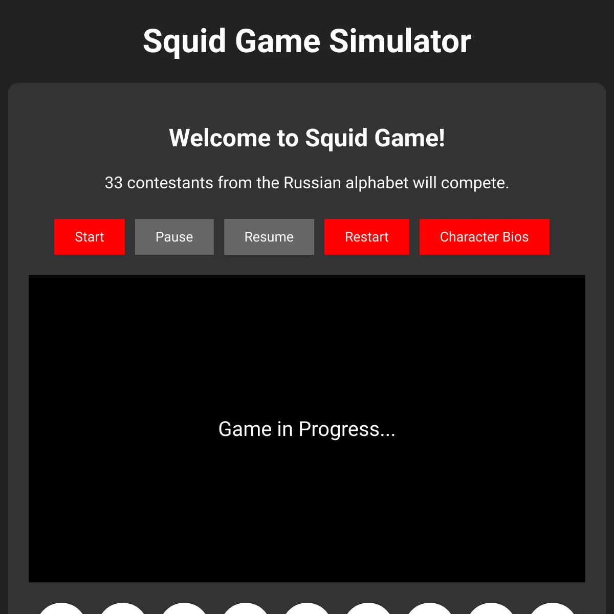 Squid Game Simulator - Russian Alphabet