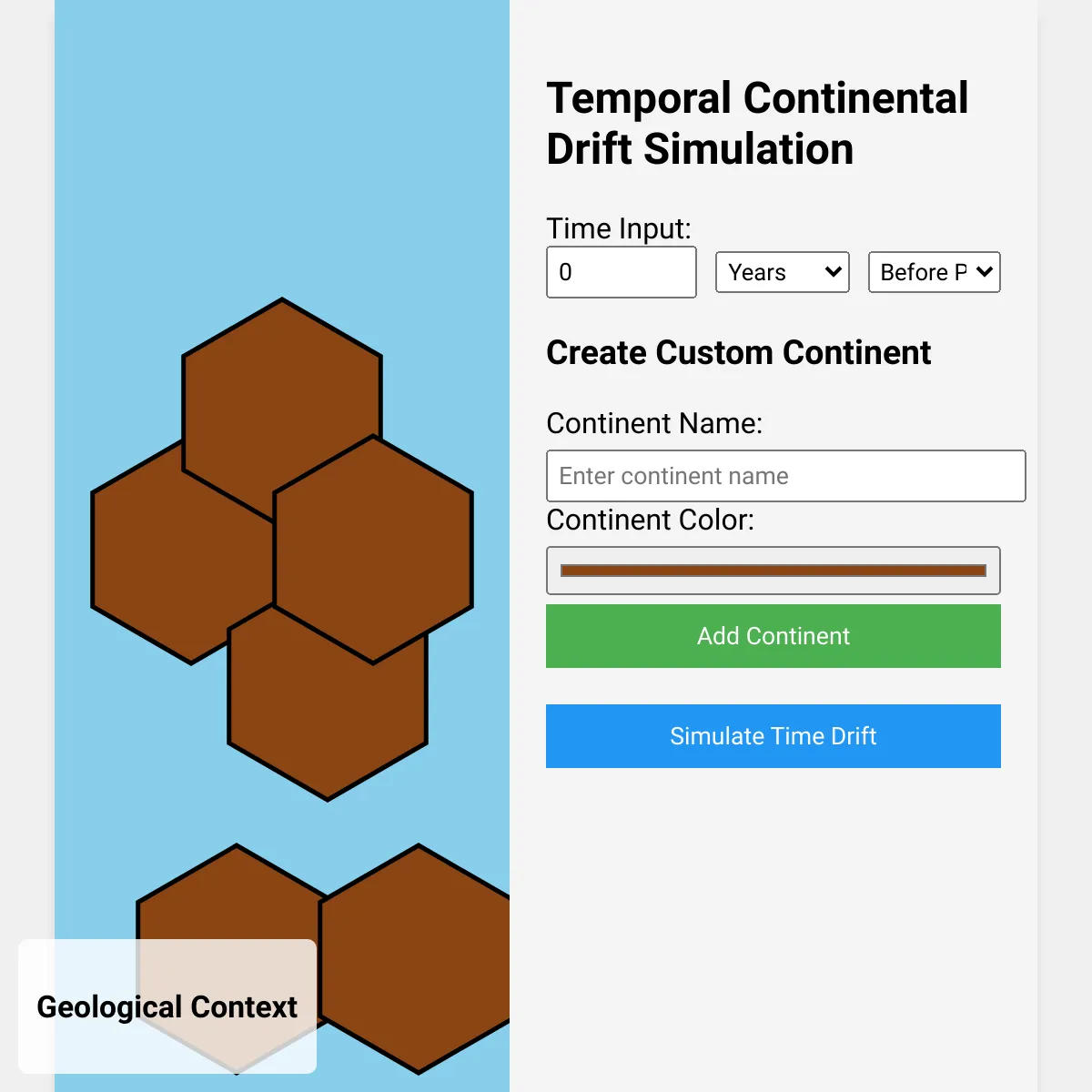 Continental Drift Simulation
