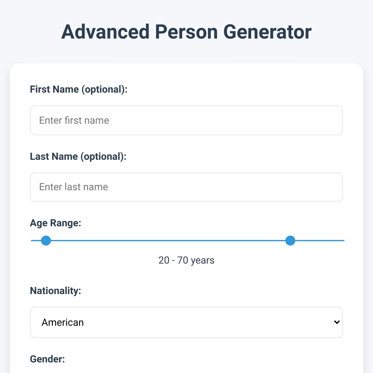 Fake Person Generator