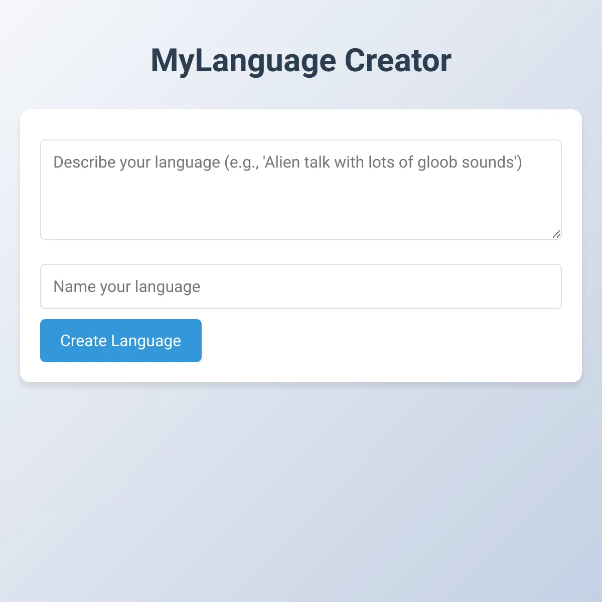 MyLanguage - Create Your Own Language!