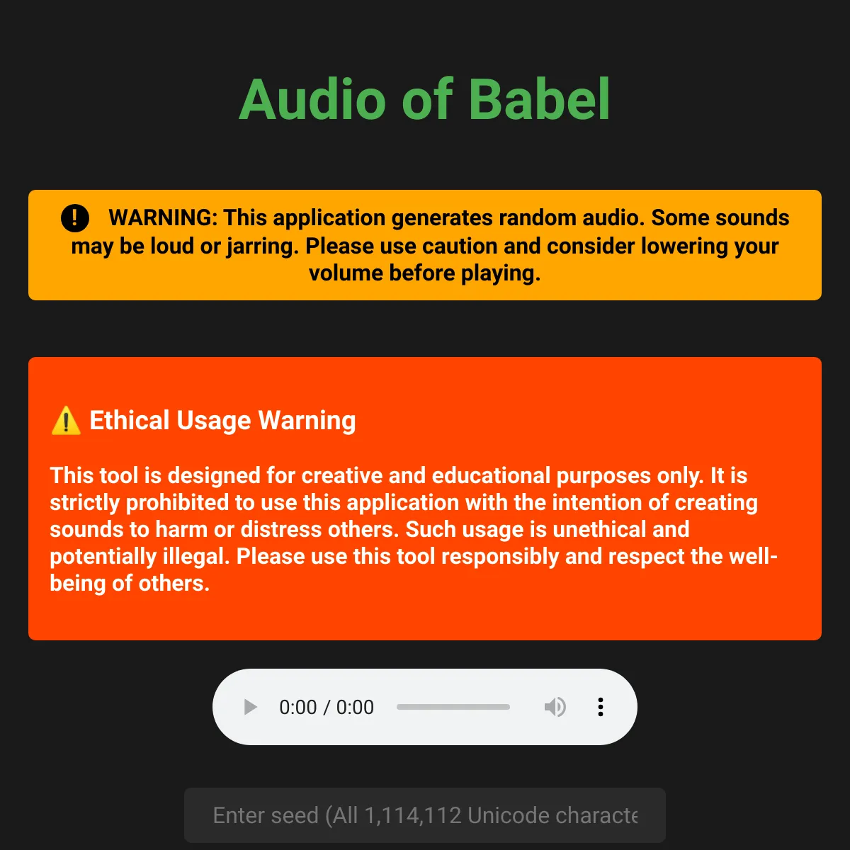 Audio of Babel - Infinite Sound Library