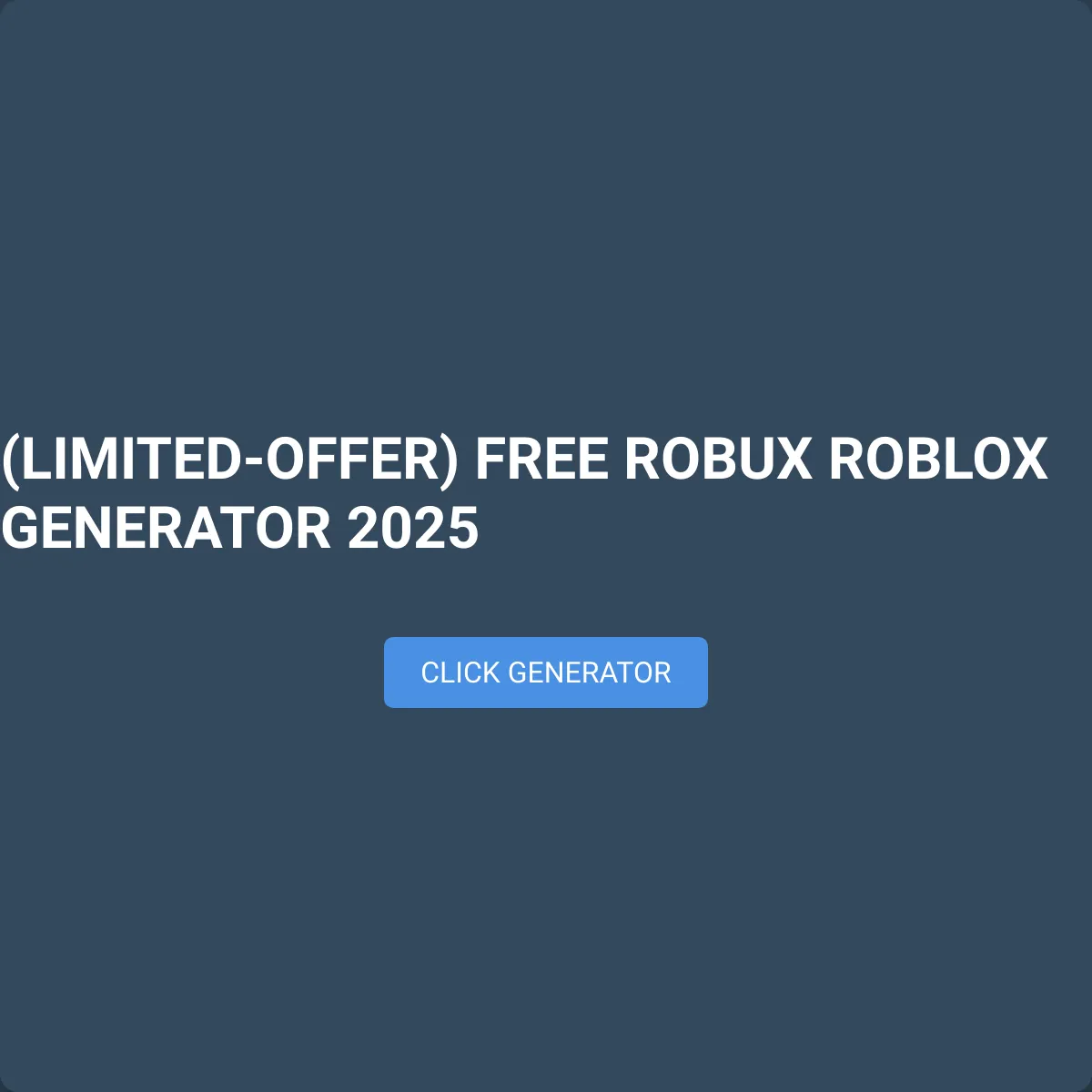 (LIMITED-OFFER) FREE ROBUX ROBLOX GENERATOR 2025