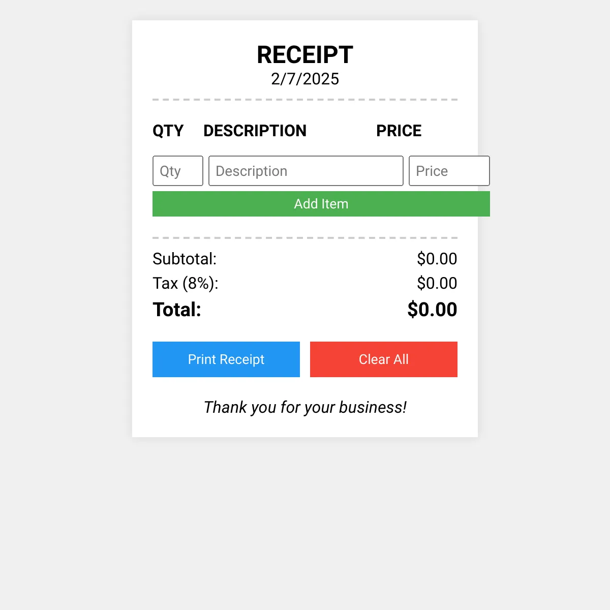 Receipt Maker