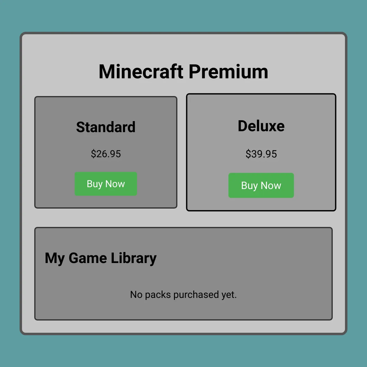 Minecraft Premium Purchase