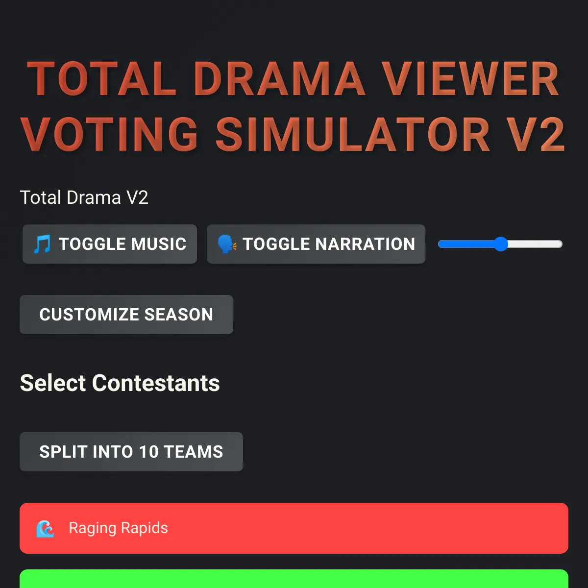 Total Drama Viewer Voting Simulator V2