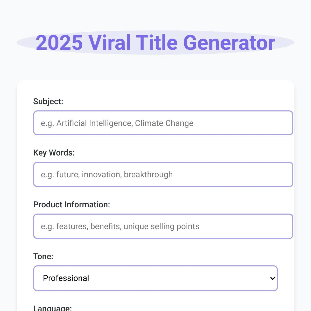 2025 Viral Title Generator