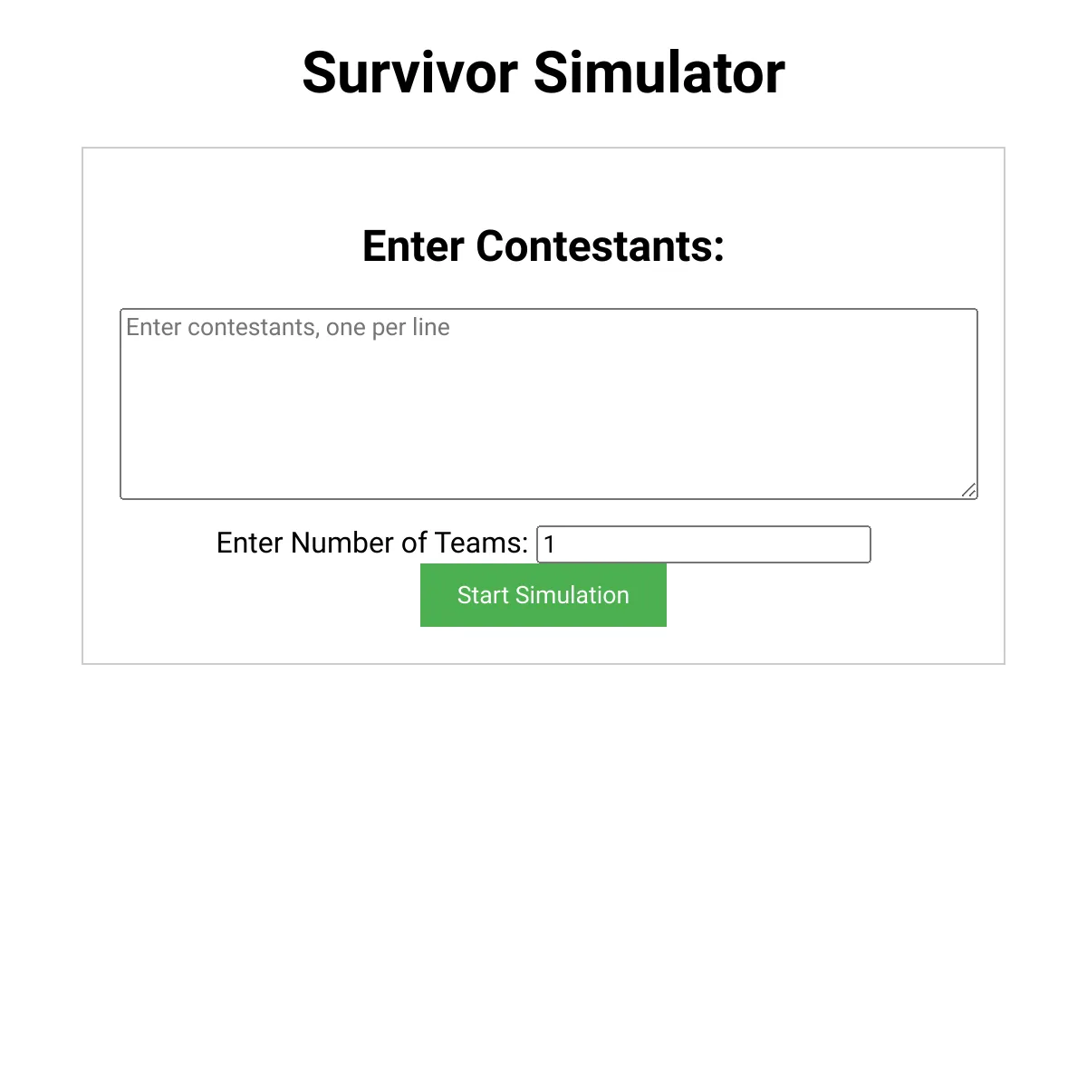 Survivor Simulator