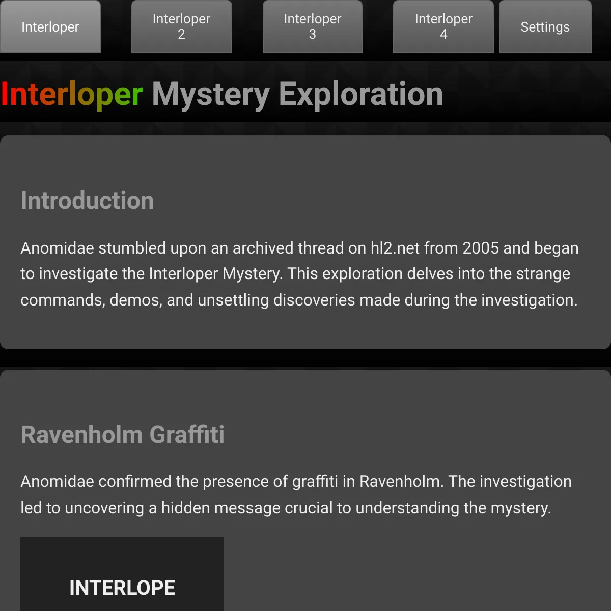 Interloper: Websim edition (beta)