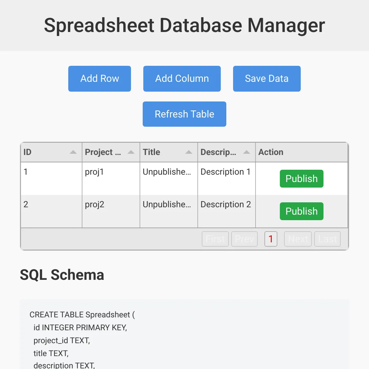 Spreadsheet Database Manager