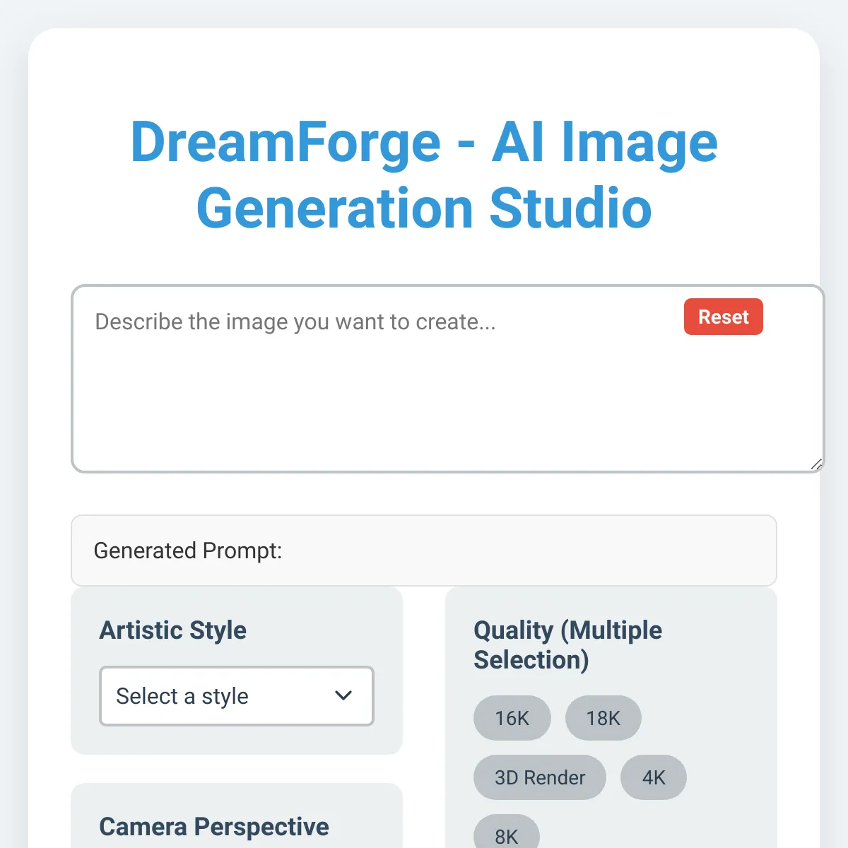 DreamForge - AI Image Generation Studio 3.0