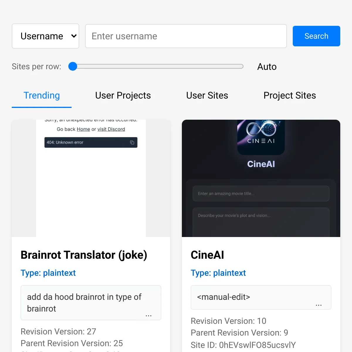Websim Project Tree Viewer