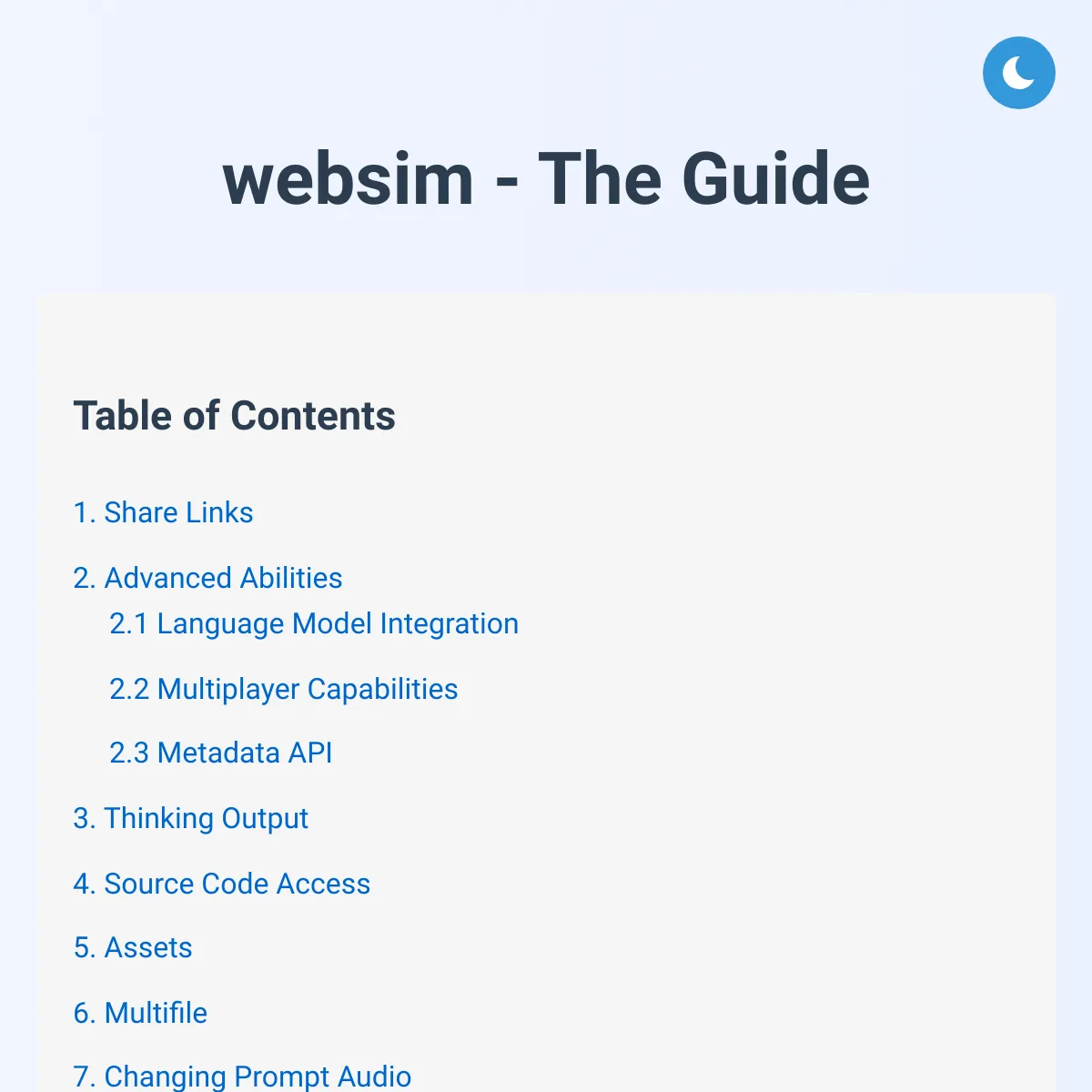 websim - The Guide