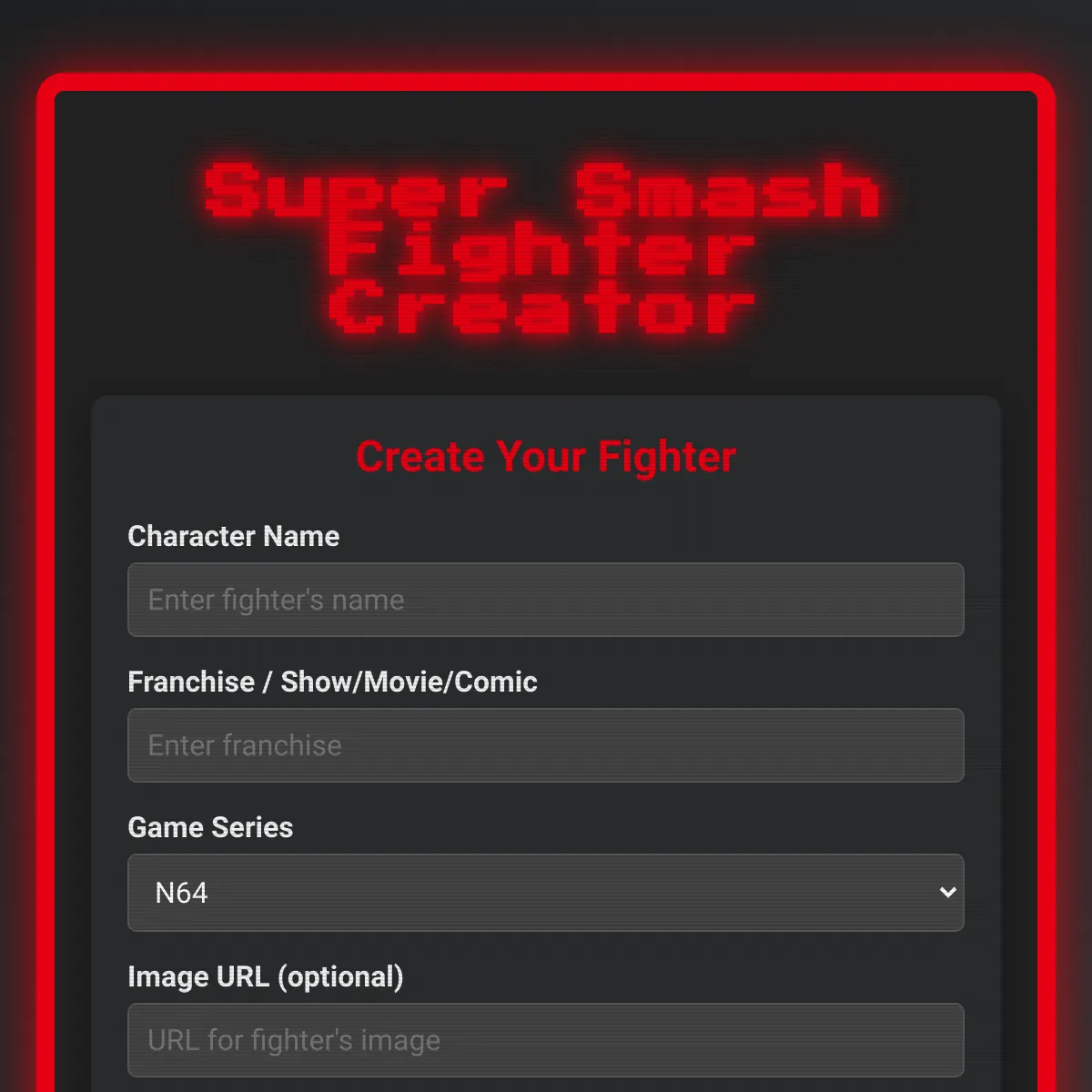 Super Smash Fighter Generator