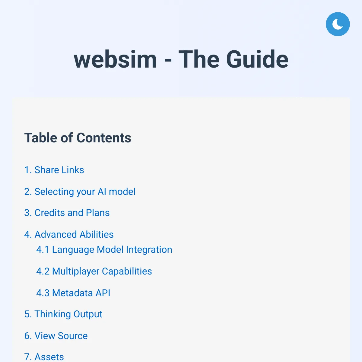 websim - The Guide