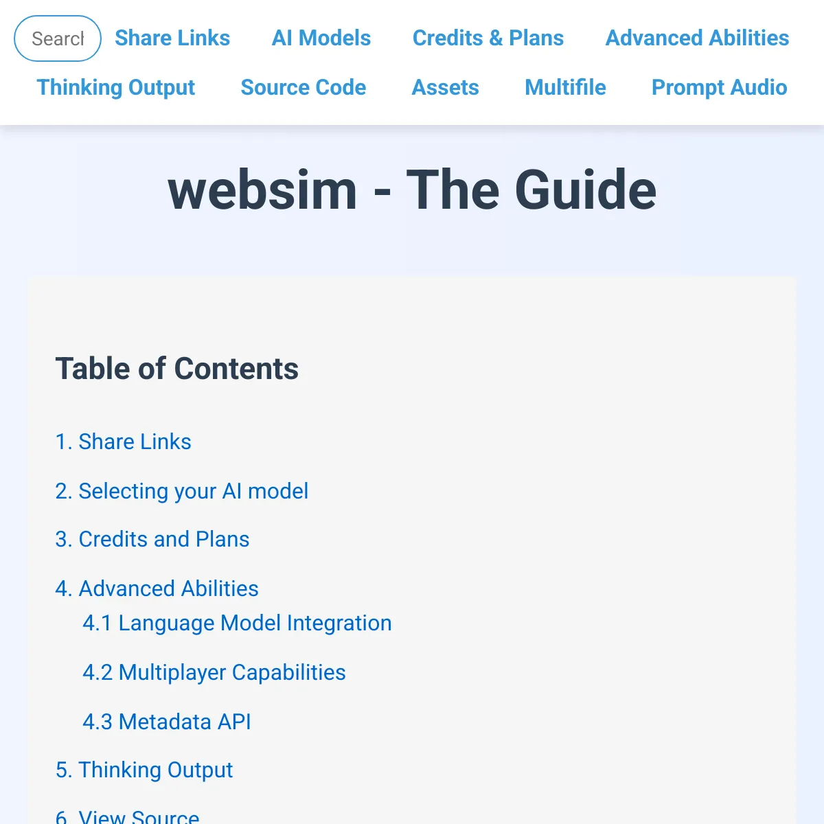 websim - The Guide