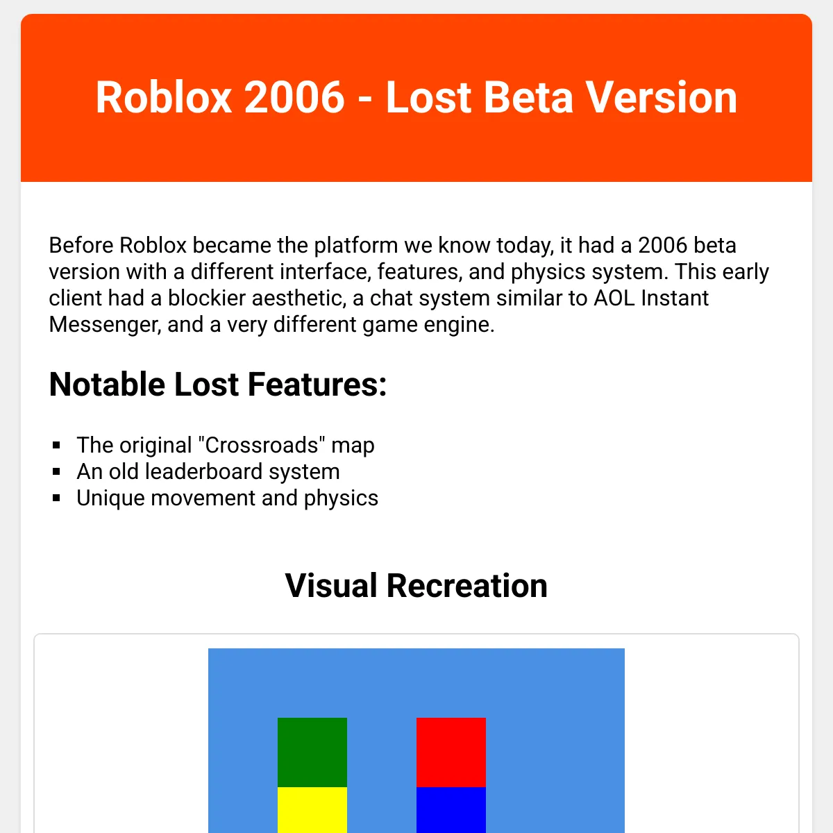 2006 Roblox Client (Lost Beta Version)