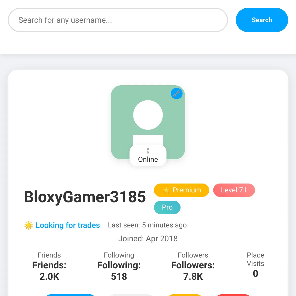 Roblox Profile Generator