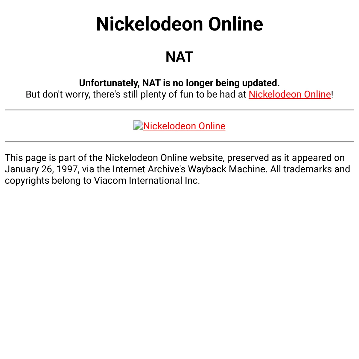 Nickelodeon Online - NAT