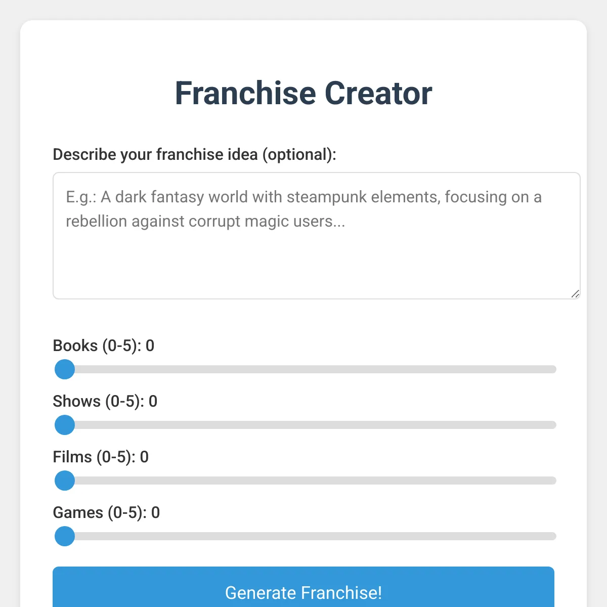 Franchise Creator