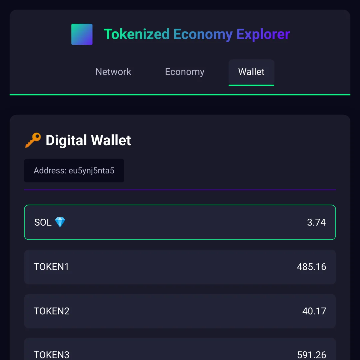 Tokenized Economy Simulator