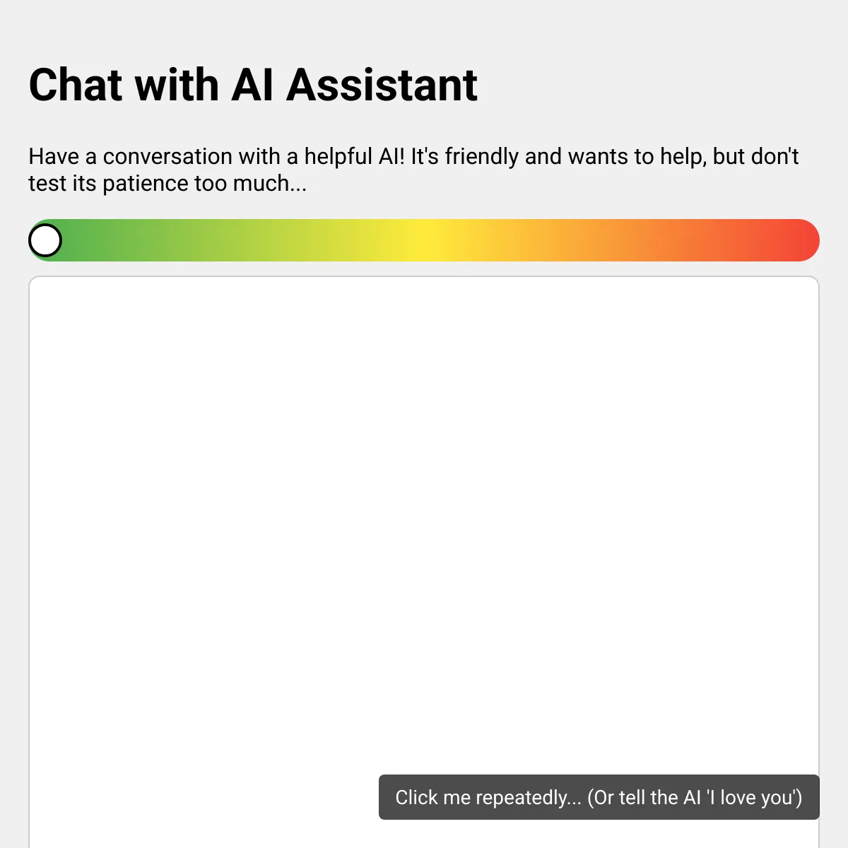 Chat with AI Assistant(but there is a happiness bar)