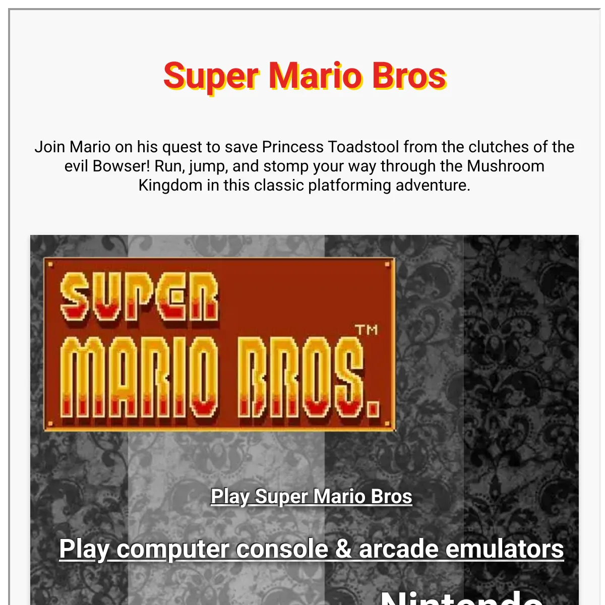 Super Mario bros NES original