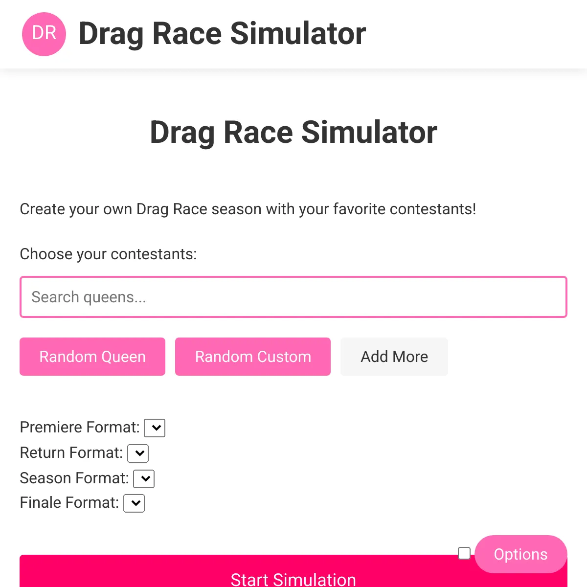 Drag Race Simulator