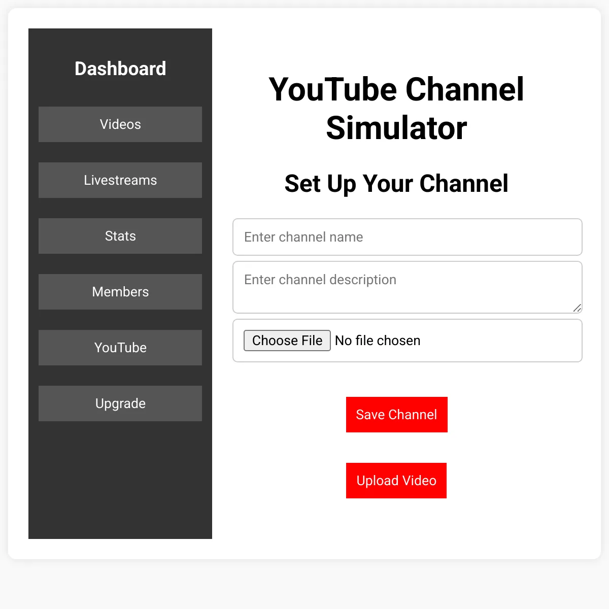 YouTube Channel Simulator