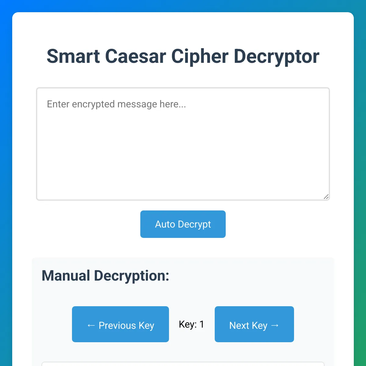 Smart Caesar Cipher Decryptor