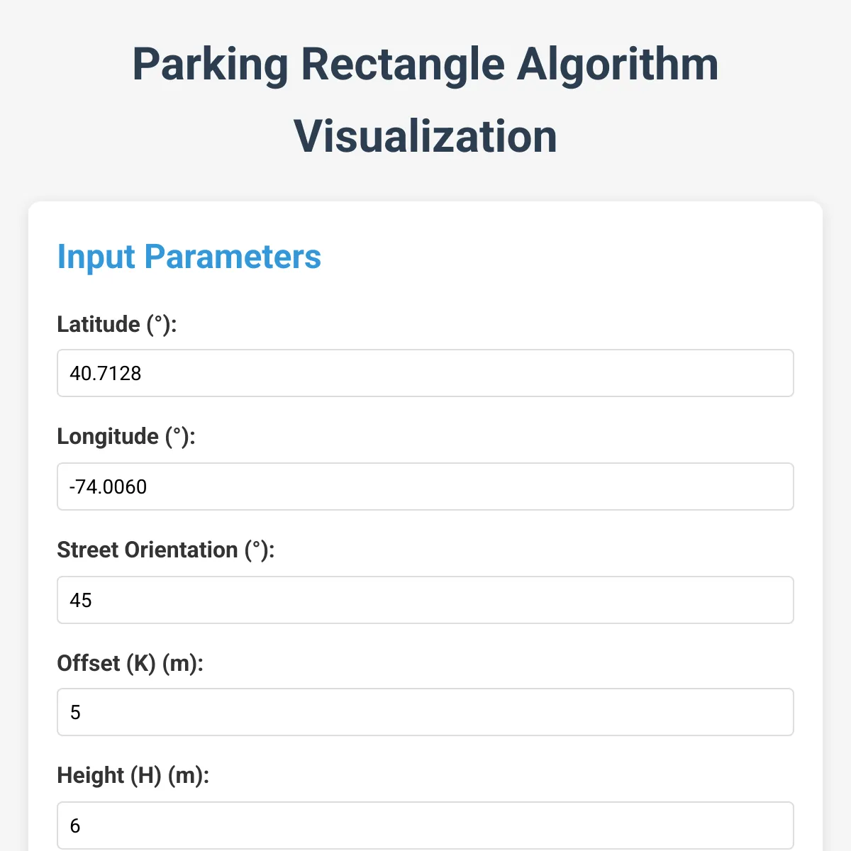 Parking Rectangle Algorithm Visualization