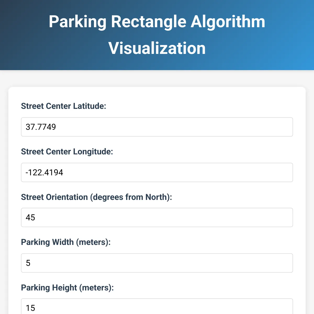 Parking Rectangle Algorithm Visualization