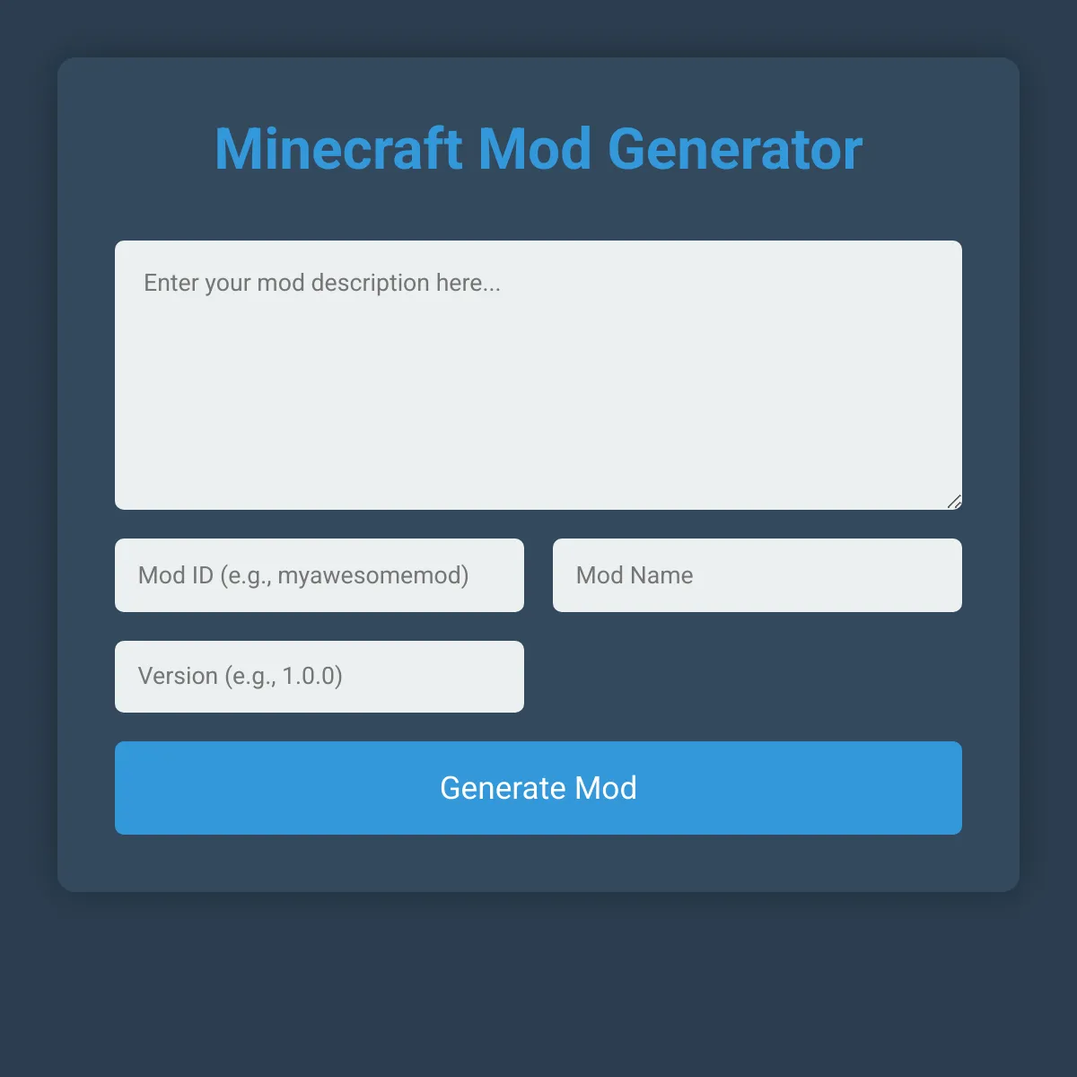 Minecraft Mod Generator