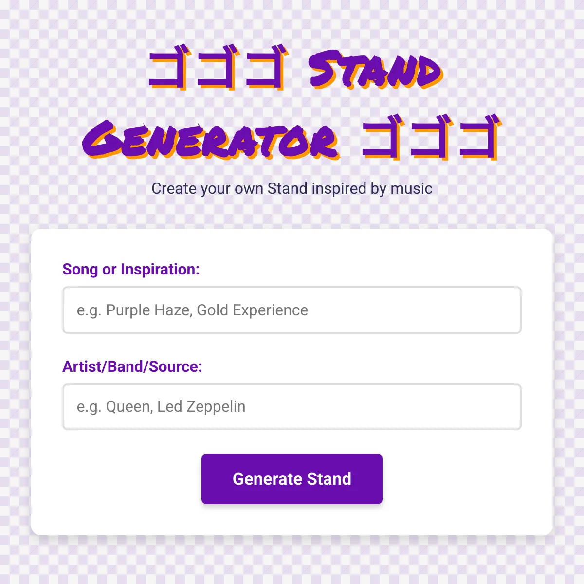 JoJo Stand Generator