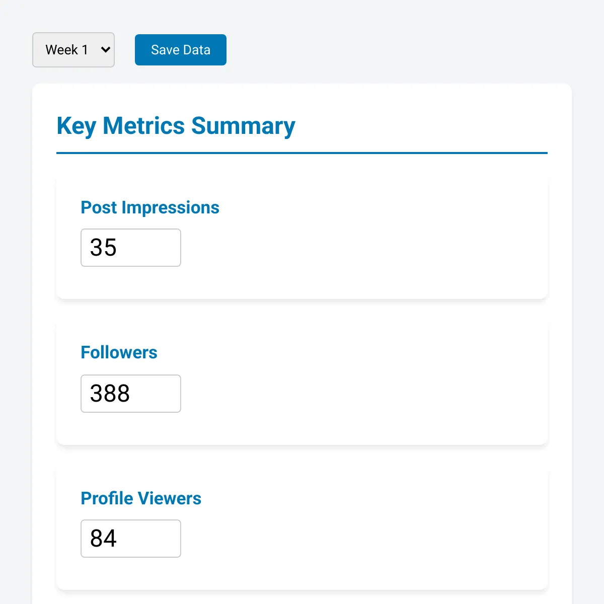 Metric Tracker